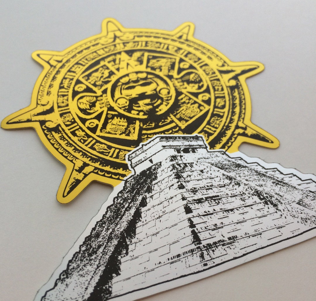 Aztec Calendar/mayan Pyramid Vinyl Decal - Etsy