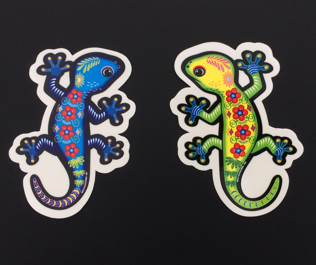 Gecko Vinyl Decal - Left or Right Facing - Screen-printed - Etsy