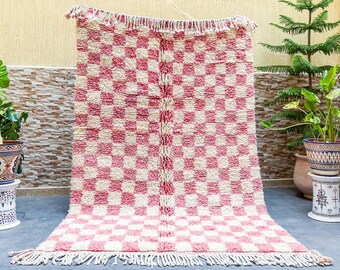 Pink Checkered Rug - Etsy