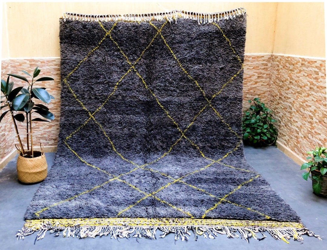 Large Grey Moroccan Rug 7x11, Beni Ourain Rug, Boho Rug Hand Woven ...