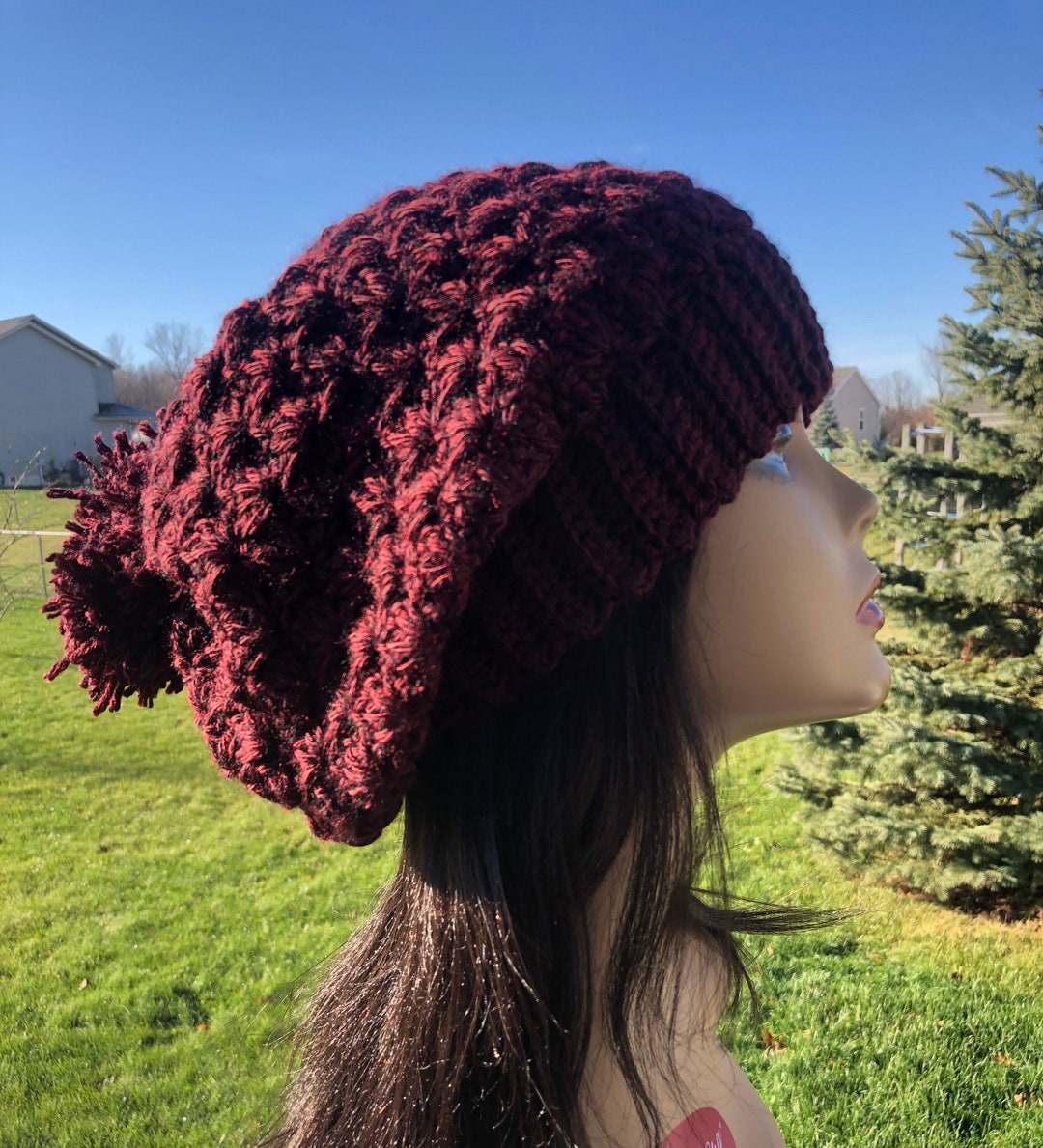 Burgundy Slouchy Hat, BIG SLOUCH Beanie Oversized Beanie Slouch Hats ...