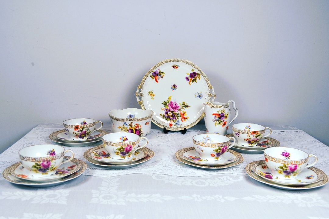 Stunning Antique German Rosenthal Iris Tea Set for 6 People C1920s - Etsy