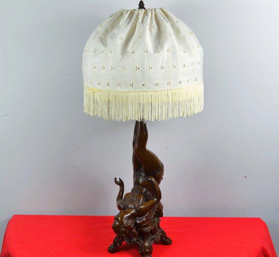 Vintage Figural Art Deco Style Flapper Lady Bronze Effect Spelter Table ...