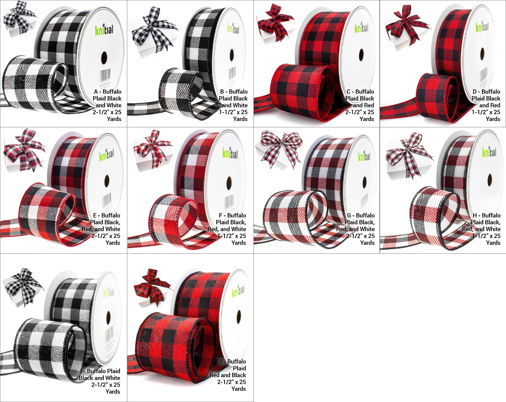 Buffalo Plaid Ribbon Full Rolls 1-1/2 Wide and 2-1/2 Wide X 25 Yards - Etsy