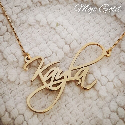 Real Gold Name Necklace Custom Gold Name Necklace Gold - Etsy