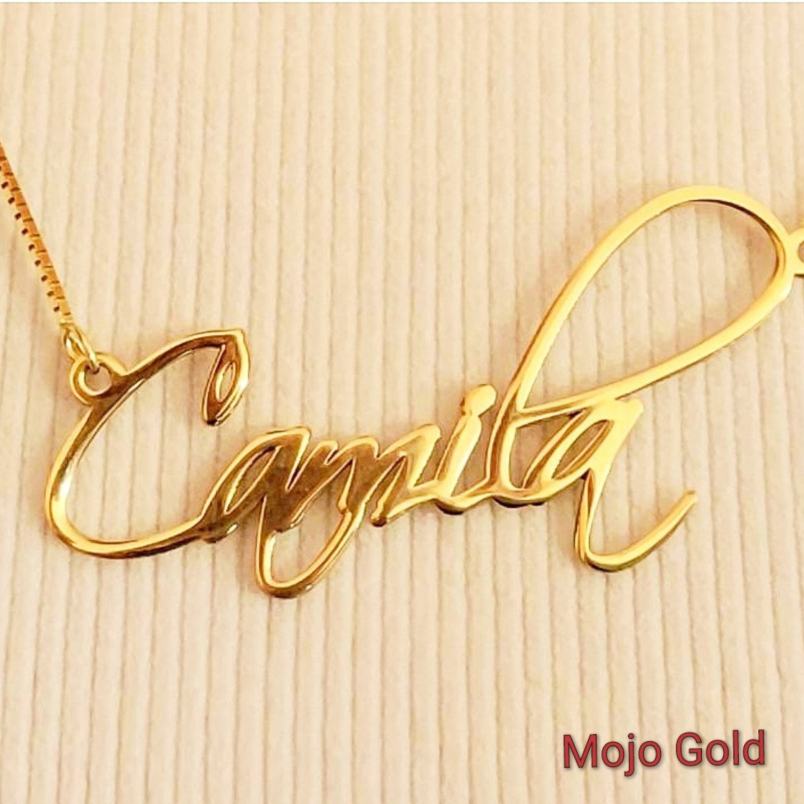 14K Gold Script Name Necklace - Etsy
