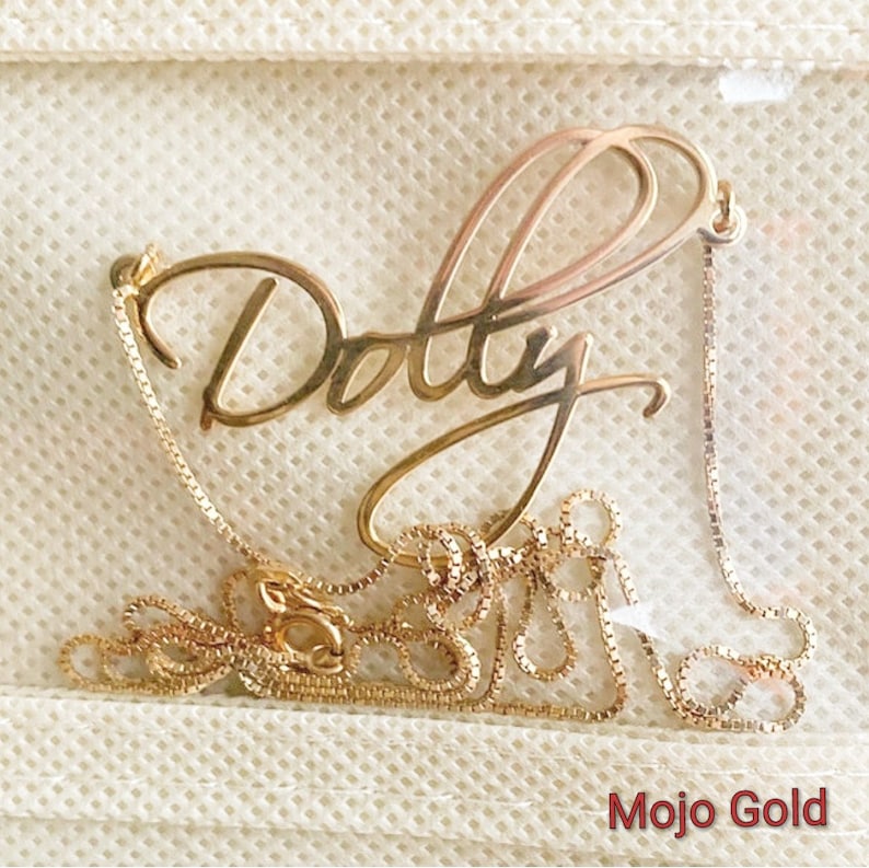 14K Gold Script Name Necklace - Etsy