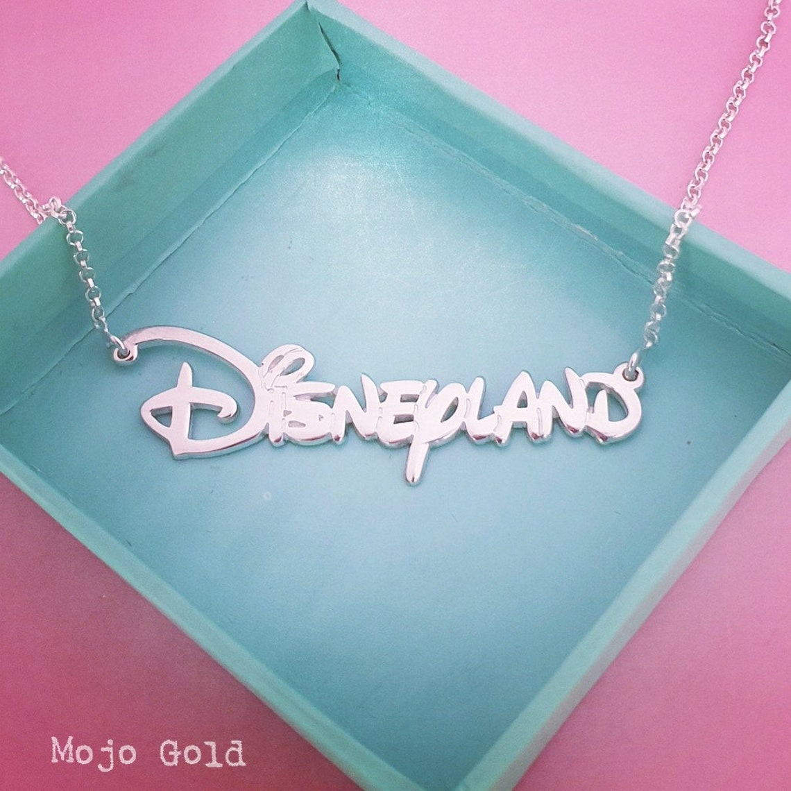 Disneyland collar plata Disney collar Disney fuente joyería | Etsy