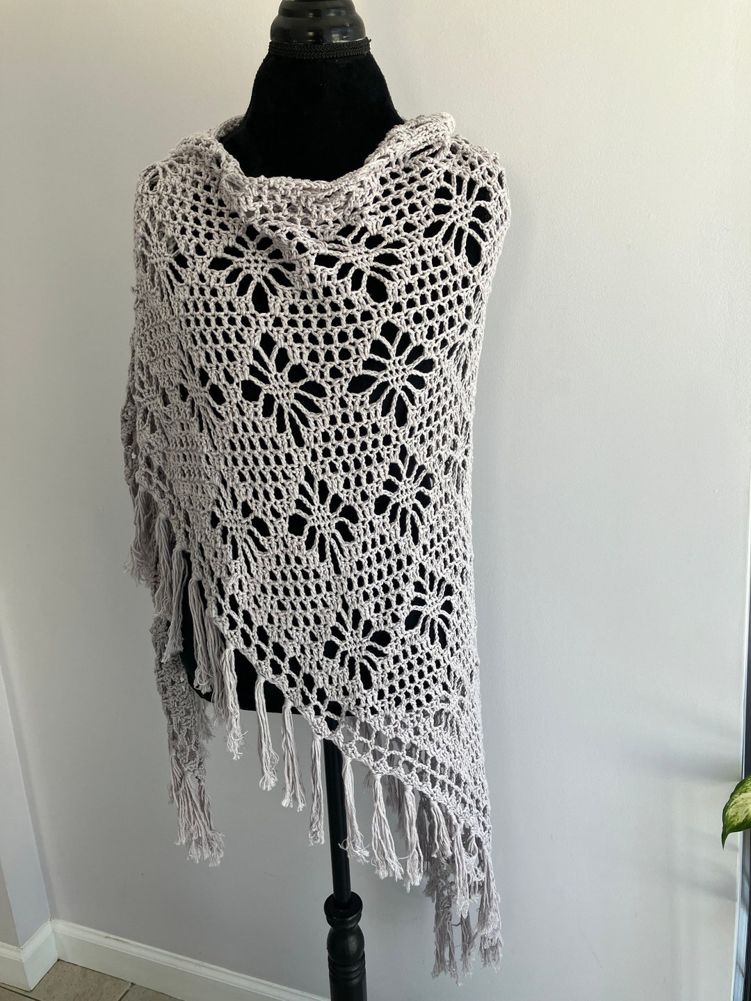Wedding Shawl, Triangle Crochet Wrap, Bridal Cover Up, Summer Shawl ...