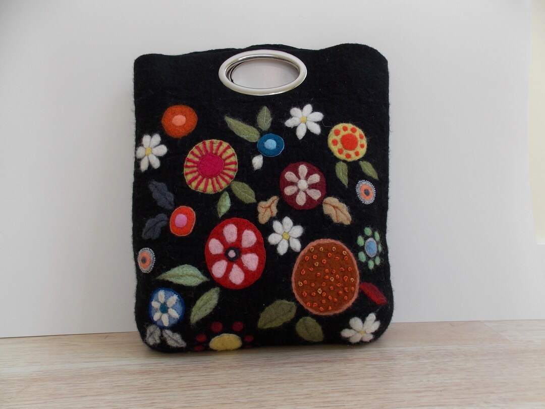 Handmade Felted Wool Handbag, Women's Handbag, Purse, Flower Bag - Etsy