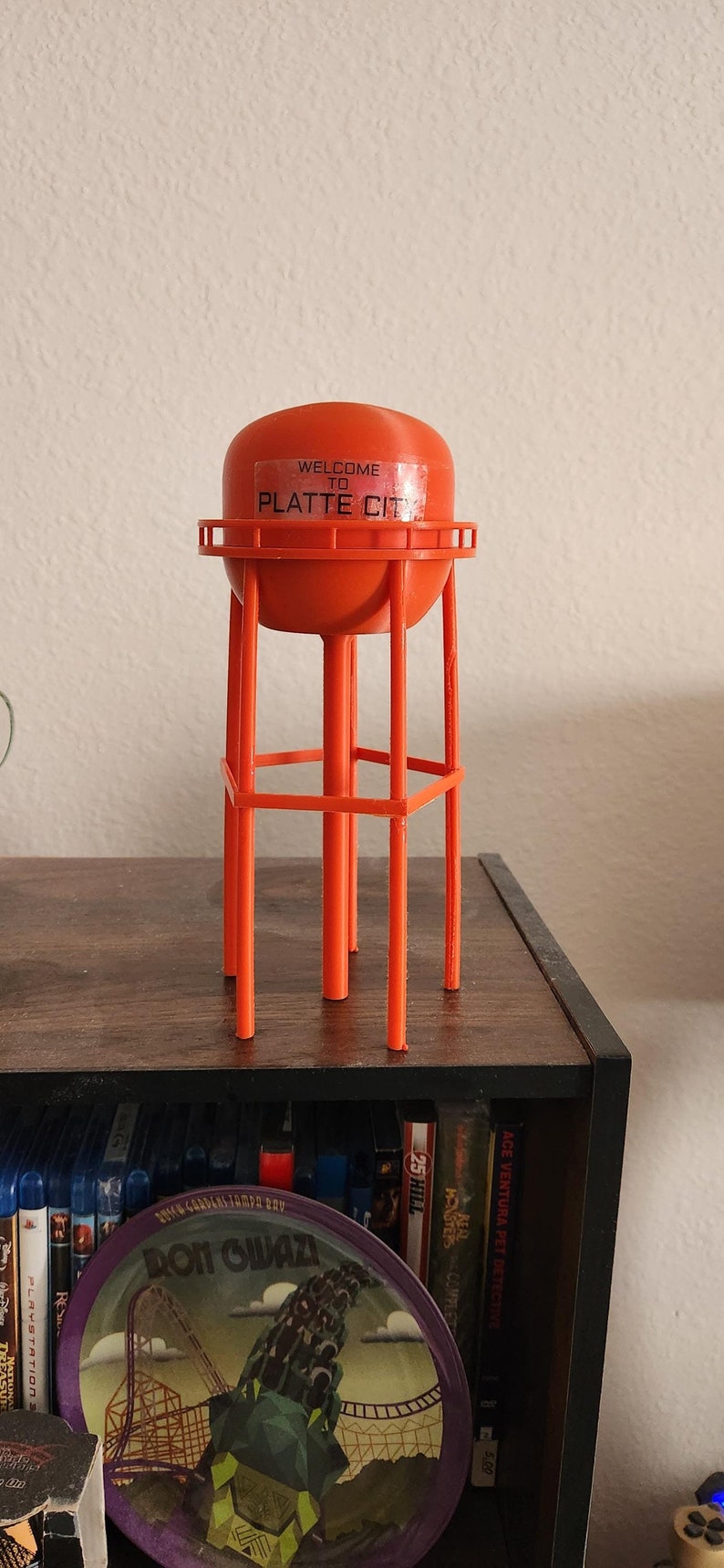 Platte City, Missouri Orange Water Tower Replica for Shelf or Desktop ...