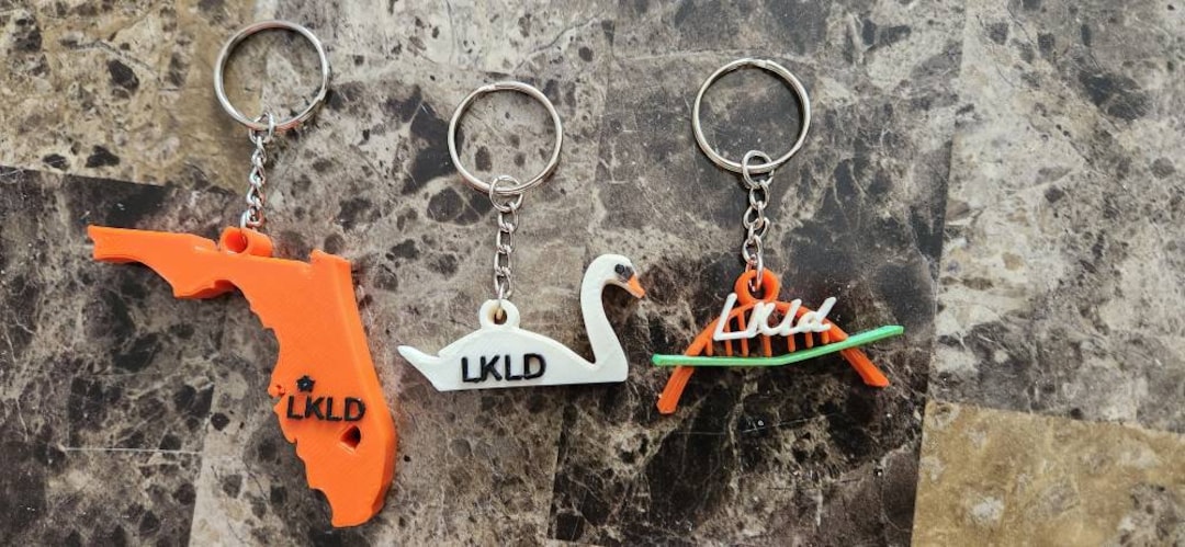 Set of 3 Lakeland, Florida Keychains Includes Swan, Florida and ...