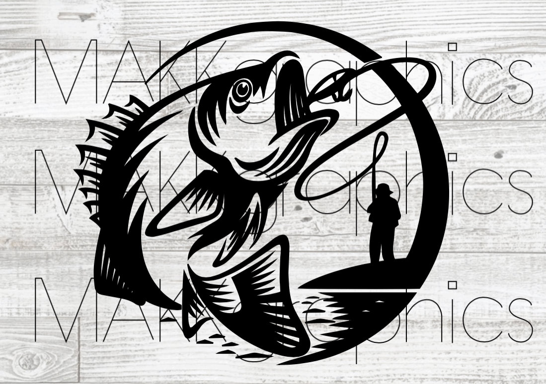 Bass Fish SVG - Etsy