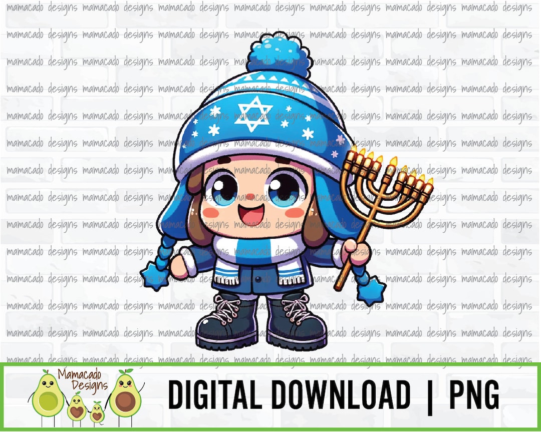 Happy Hanukkah | Hanukkah Character | DIGITAL DOWNLOAD | Hi-res PNG ...