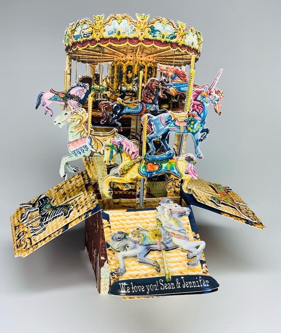 Carousel Horses Card | Etsy