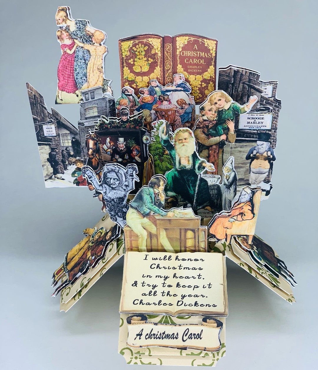 Christmas Carol Box Card - Etsy