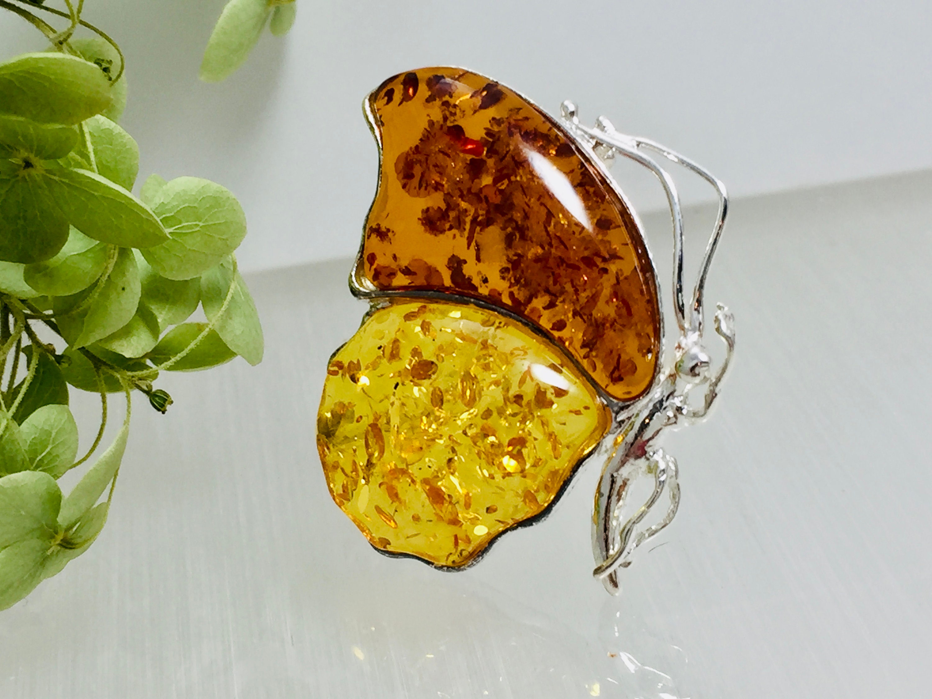 Elegant Amber Brooch butterfly Amber Brooch amber and Silver - Etsy Canada