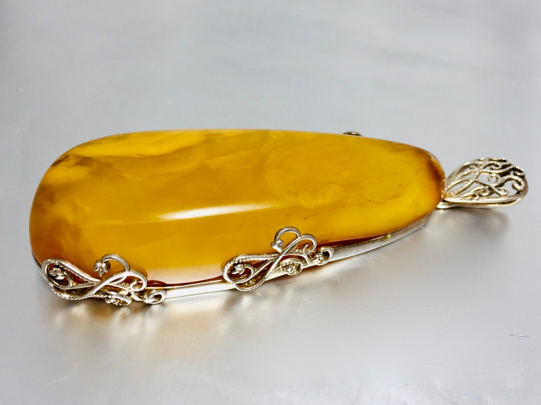 One of A Kind Big Butterscotch Amber Pendant ,luxury Amber Jewelry ...