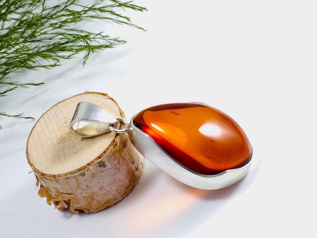 Big Red Amber Pendant,women Jewelry,bernstein,cherry Gemstone Pendant ...