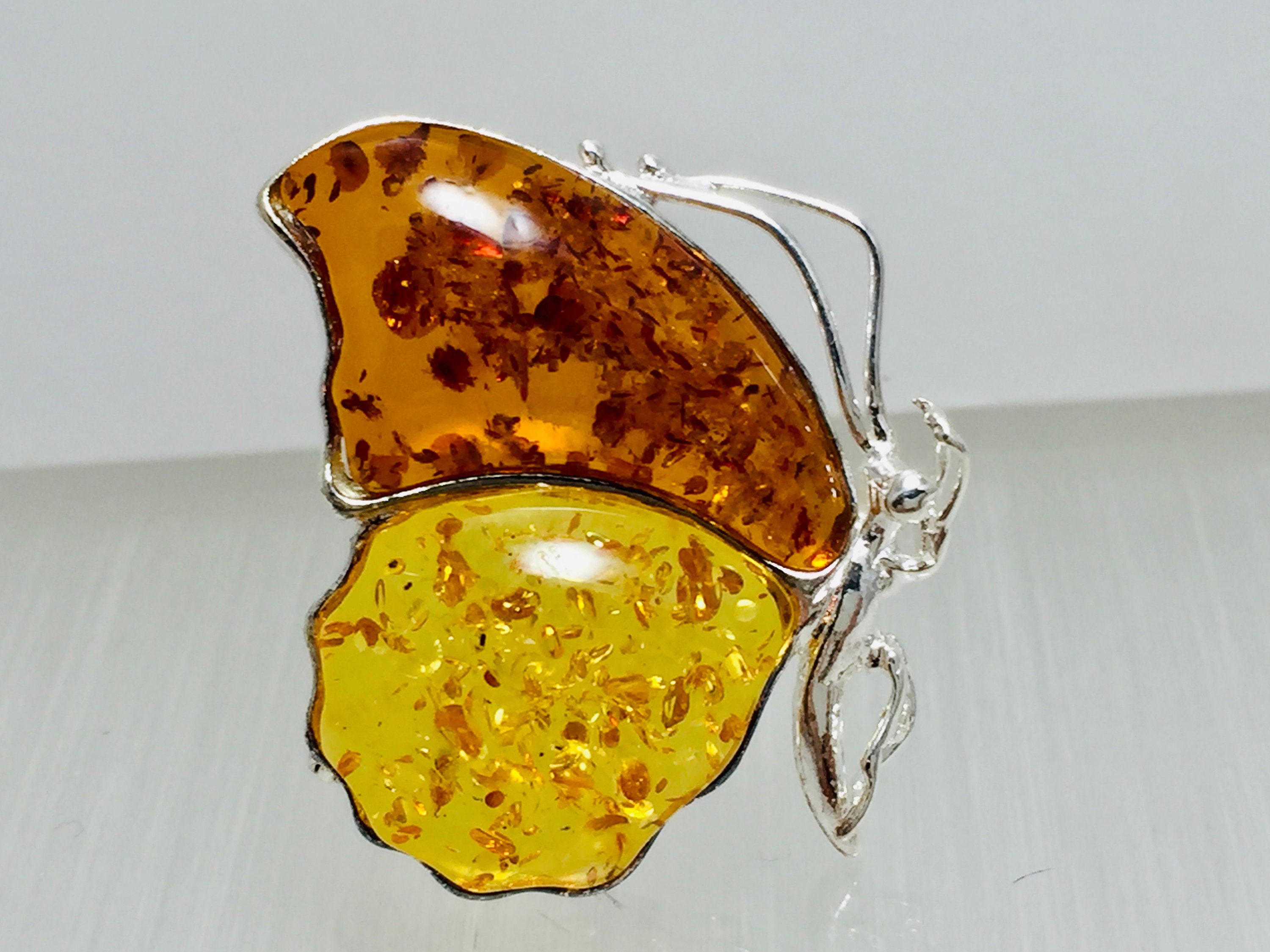 Elegant Amber Brooch butterfly Amber Brooch amber and Silver - Etsy Canada