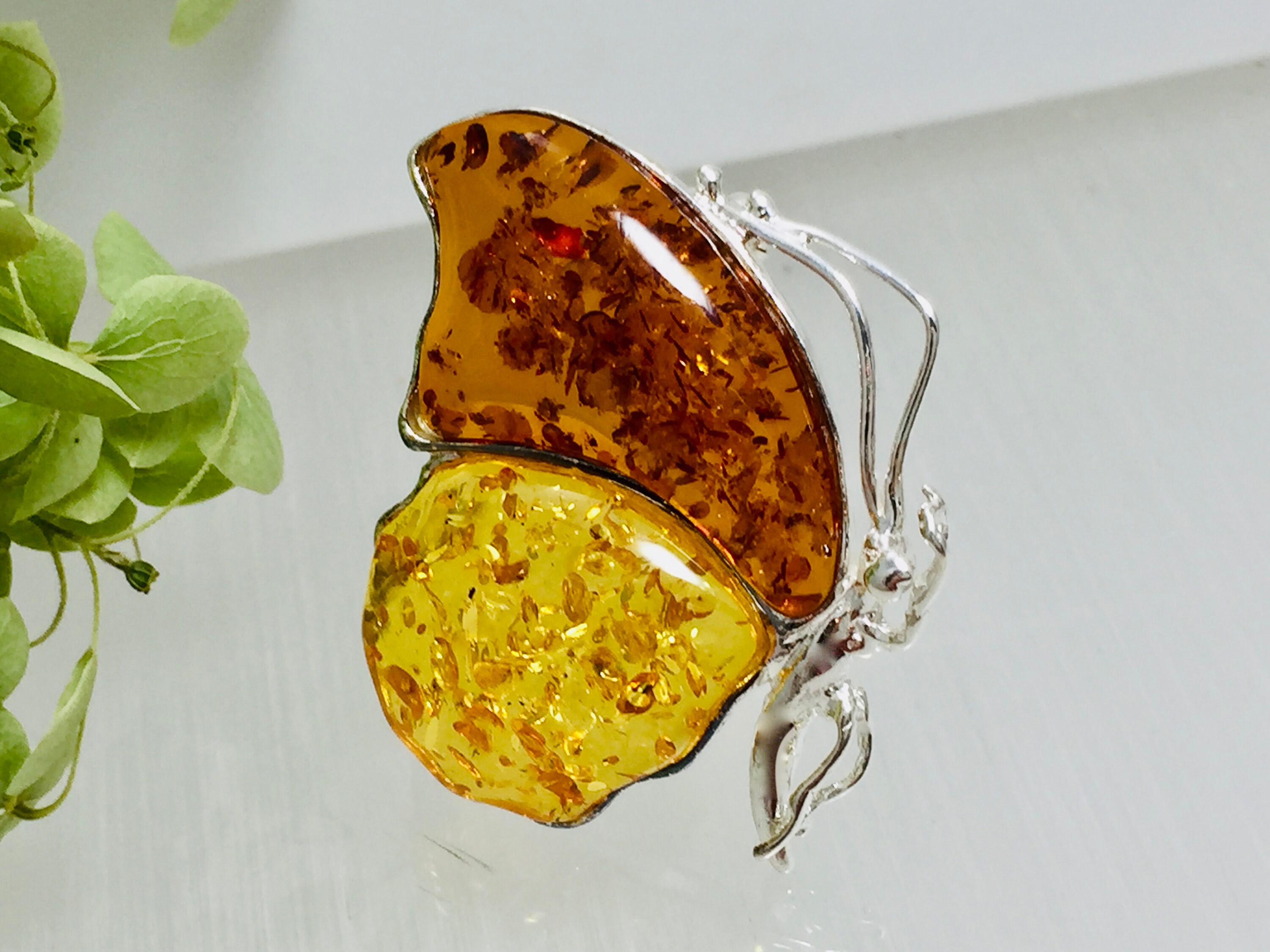 Elegant Amber Brooch butterfly Amber Brooch amber and Silver - Etsy Canada