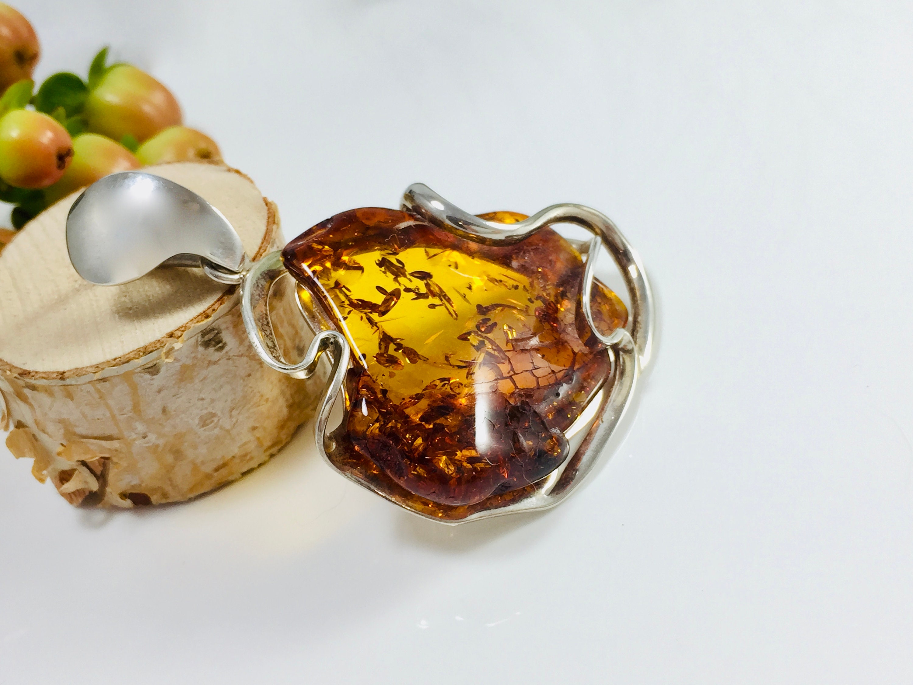Large Amber Pendant,bernstein,raw Amber Necklace,women Amber Pendant ...