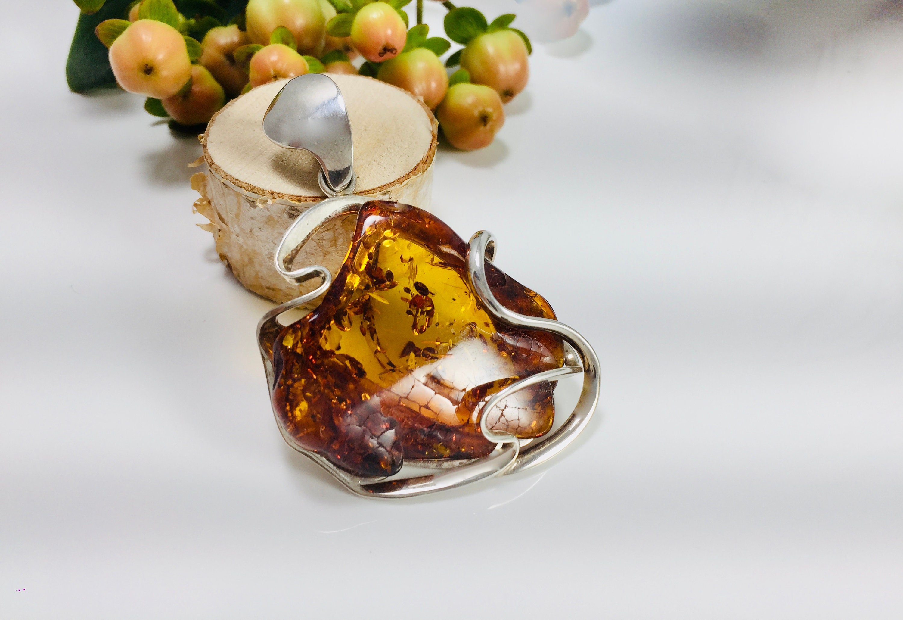 Large Amber Pendant,bernstein,raw Amber Necklace,women Amber Pendant ...