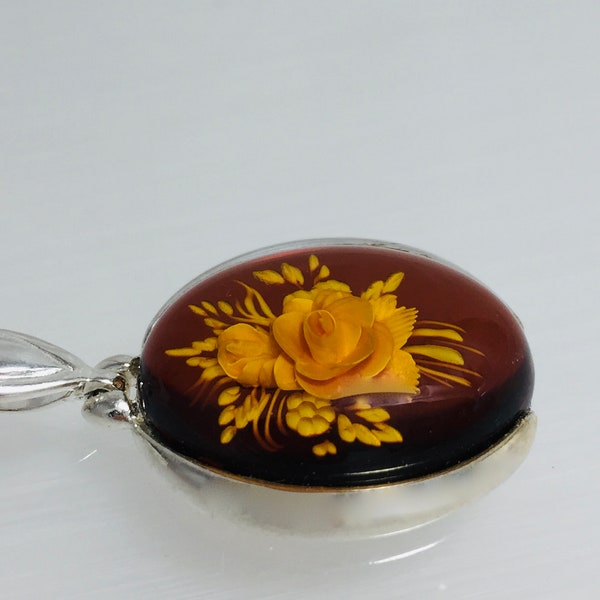 Cameo Flower Pendant - Etsy
