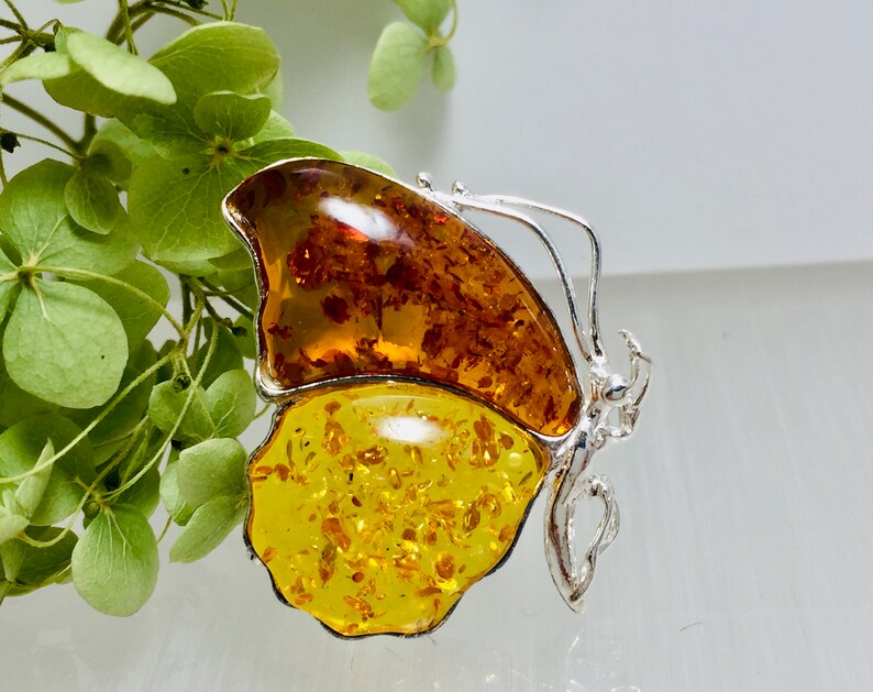 Elegant Amber Brooch butterfly Amber Brooch amber and Silver - Etsy Canada