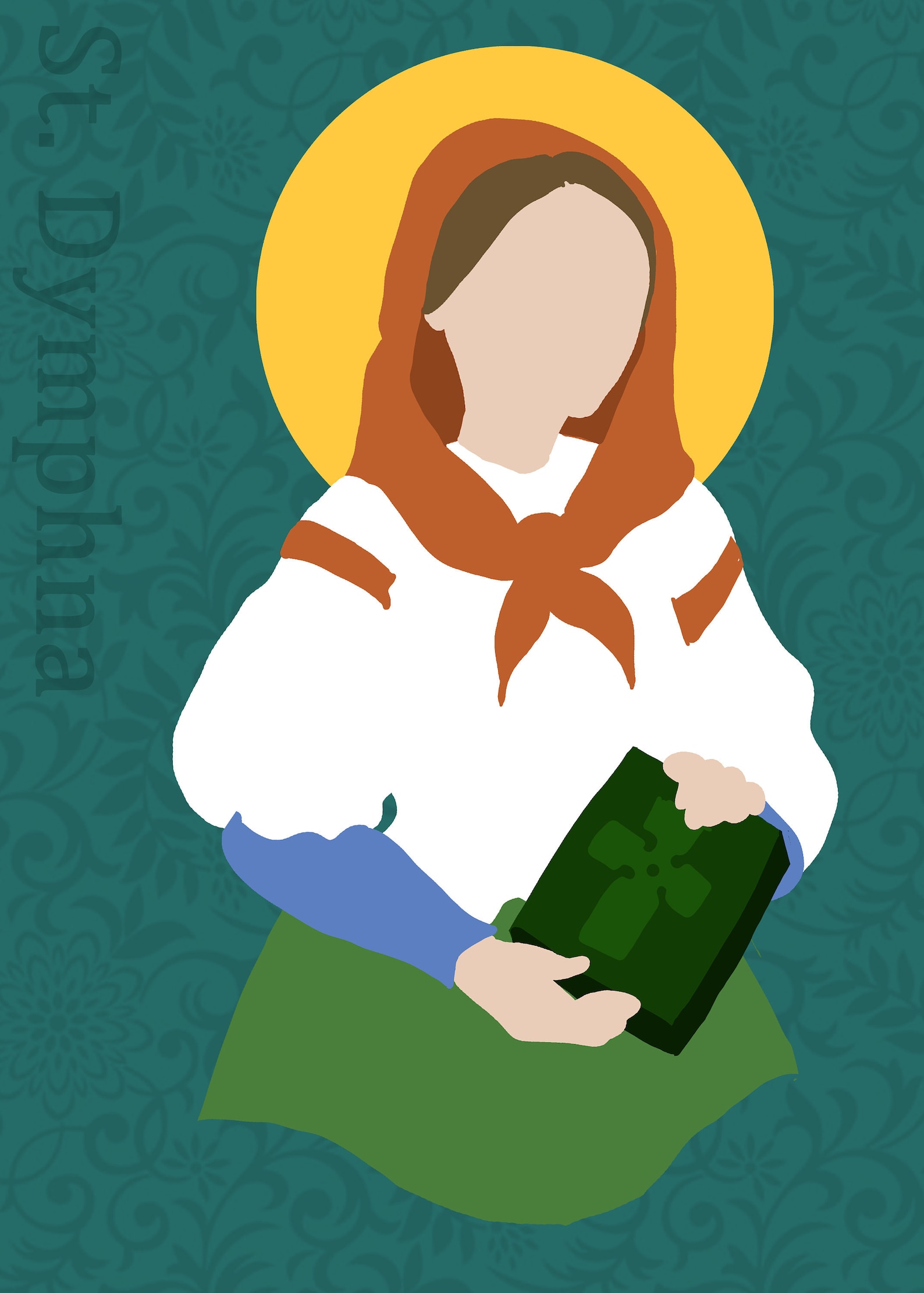 St. Dymphna Digital Illustration Print | Etsy