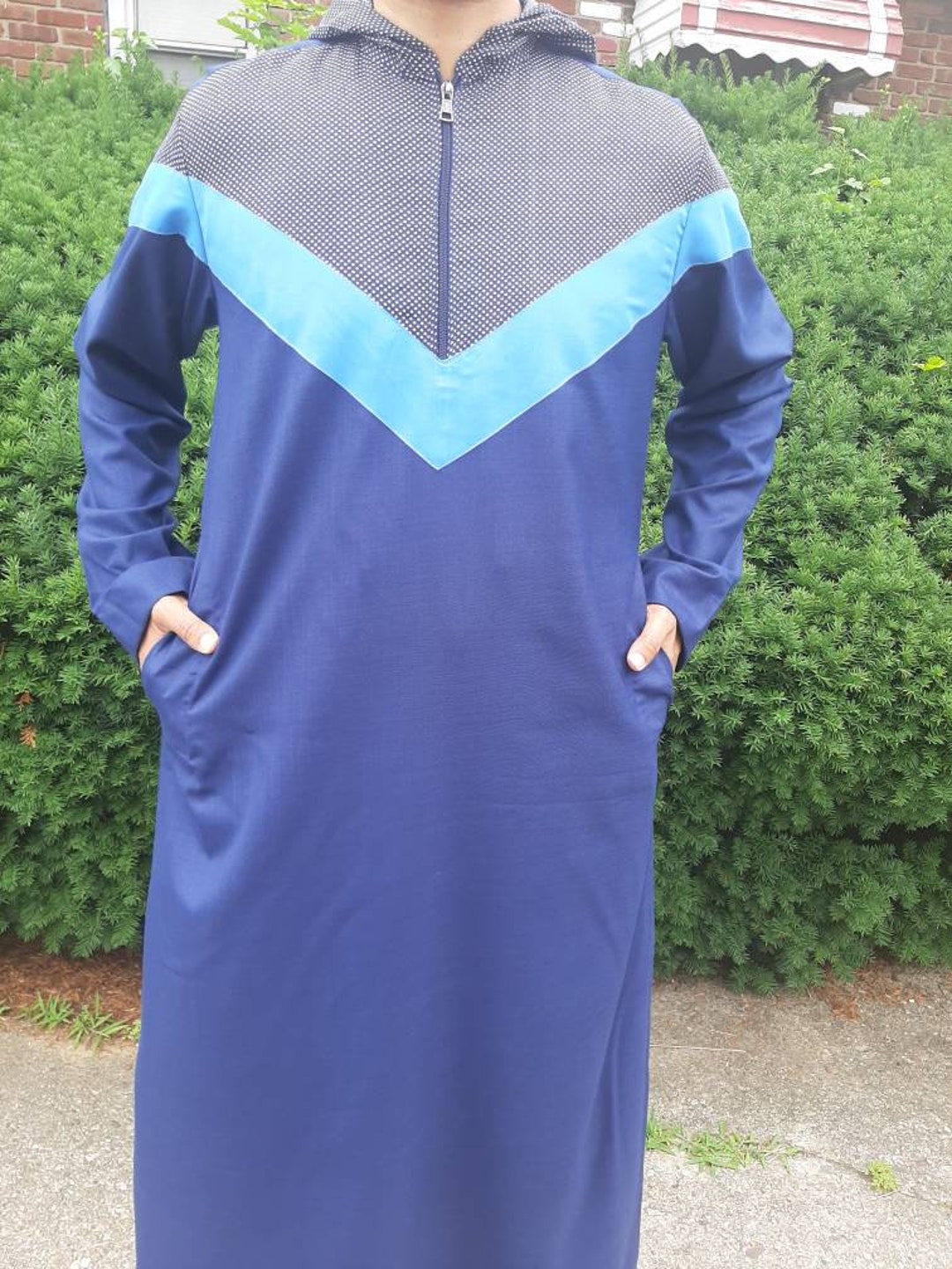 Hooded Men Designer Thobe, Arabic Dress, Islamic Men Clothing, Hoodie ...