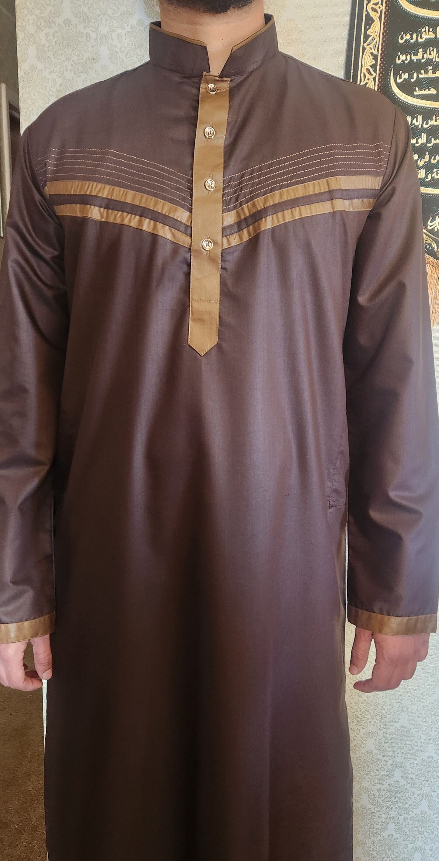 Men Designer Thobes for Prayer, Arabic Long Qatar Robes for Men Kids ...