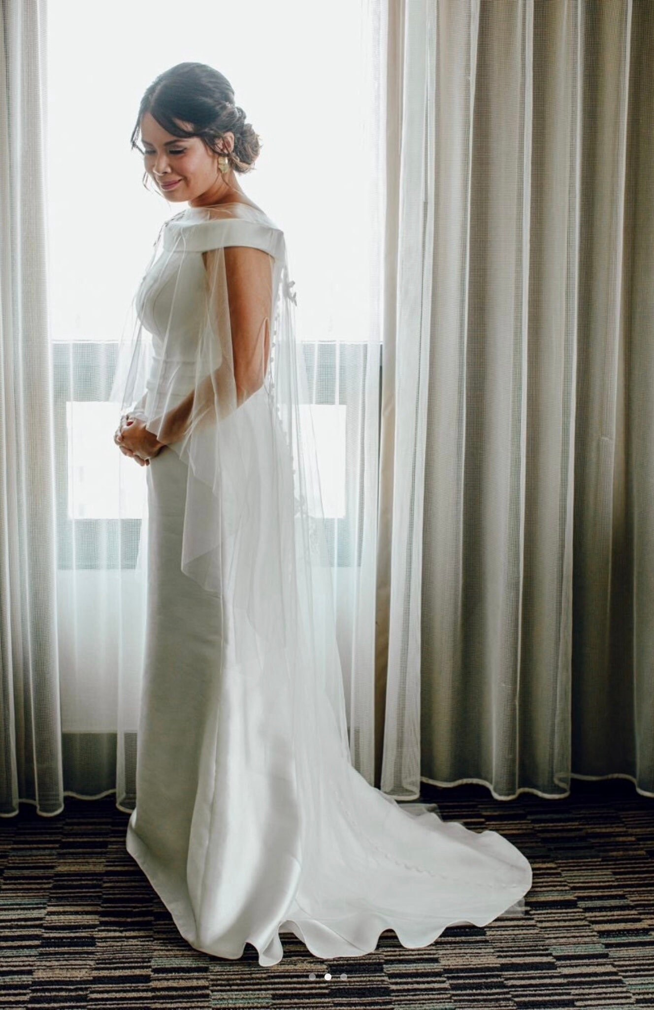 Tulle Bridal Cape Veil Chapel Cape Veil Wedding Cape - Etsy