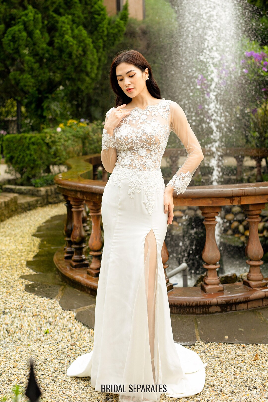 Long Sleeves Lace Wedding Dres, Sheath Bridal Dress Long Sleeves ...