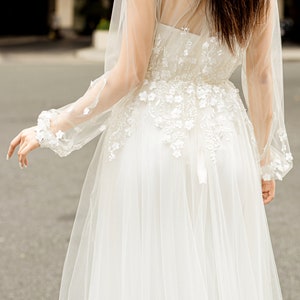 Bridal Cover Up, Wedding Dress Cover Up, Bridal Dress Topper, Long ...