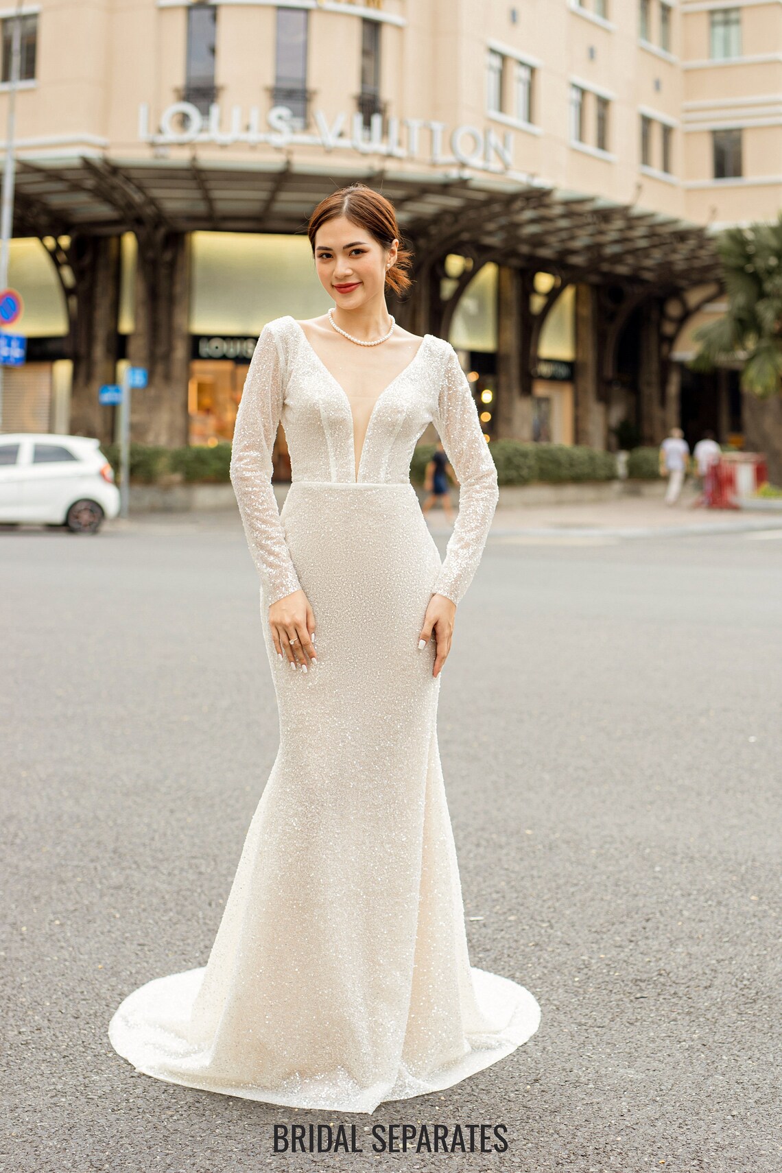 Fishtail Wedding Dress Mermaid Bridal Dress Sequin Wedding - Etsy