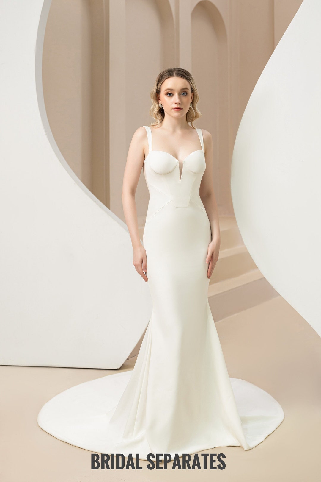 Minimalist Mermaid Wedding Dress, Minimalist Mermaid Bridal Dress ...