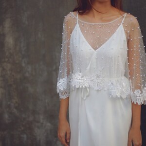 Pearl Bridal Cape, Custom Wedding Cover Up,bridal Cover Up, Lace Bridal ...
