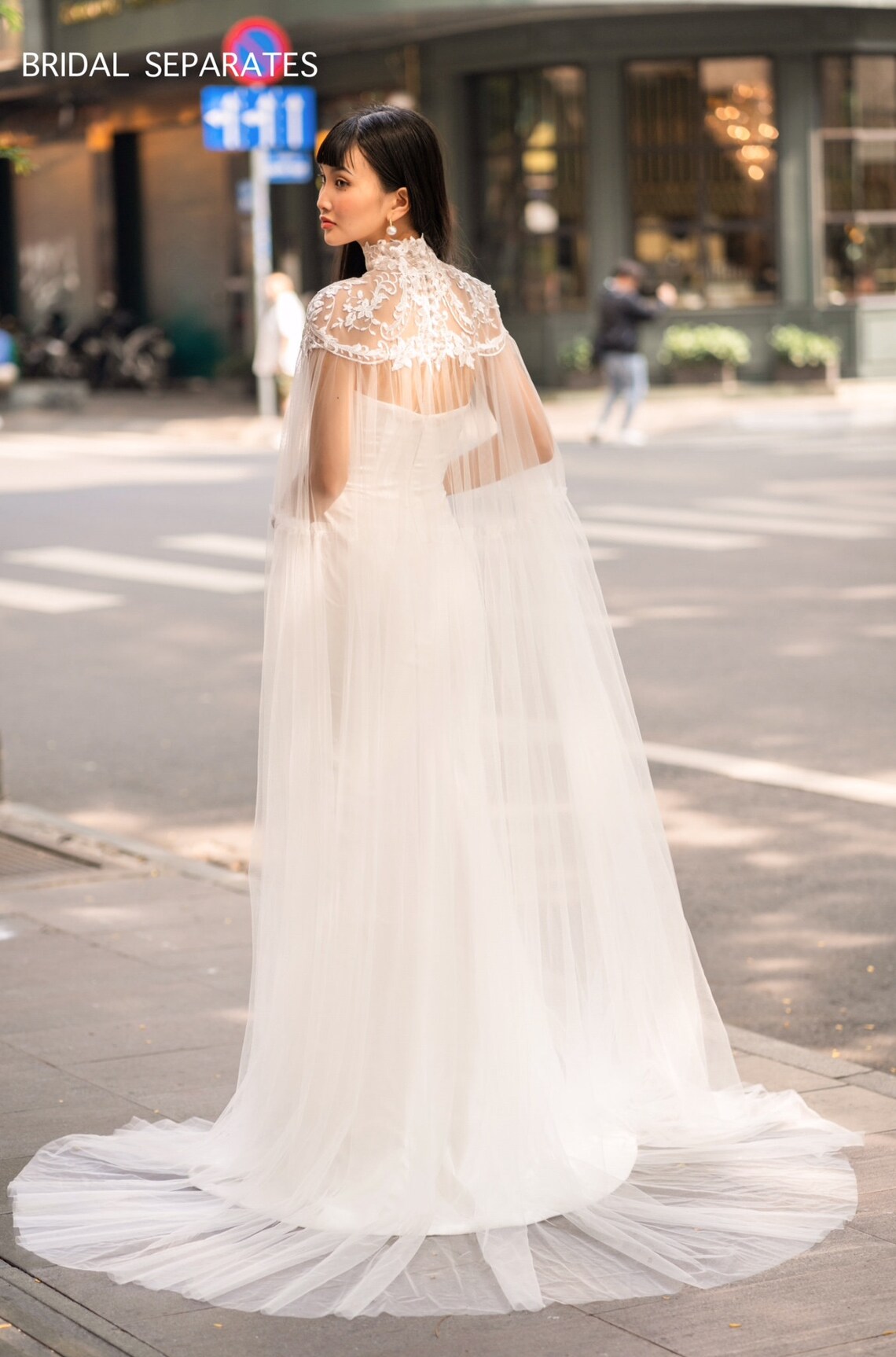 Lace Bridal Cape Veil Lace Wedding Cape Long Bridal Cape - Etsy