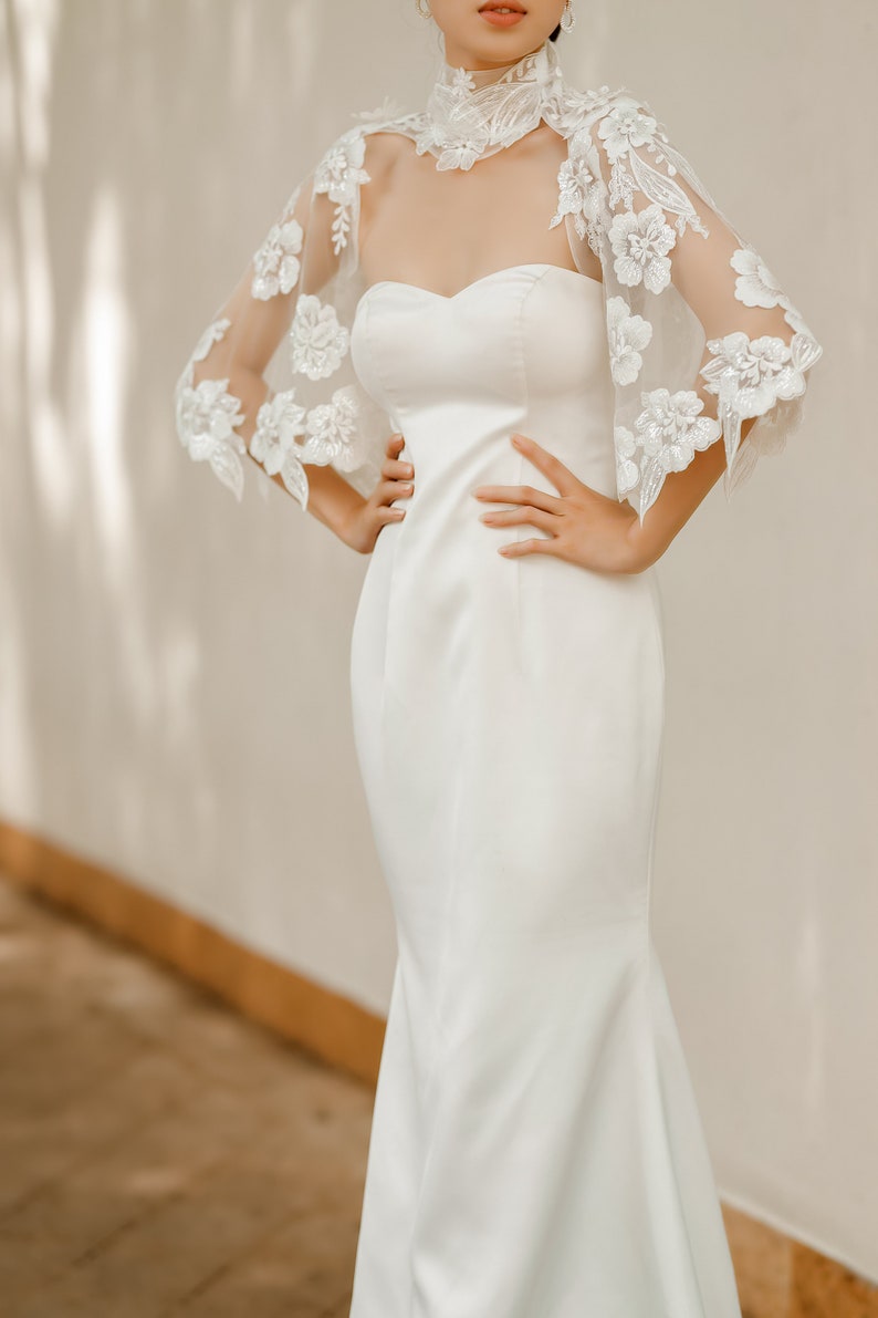 Lace Wedding Dress Capelet Lace Capelet Lace Bridal Capelet - Etsy