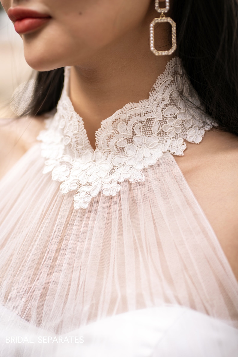 Bridal Dress Topper With Lace Bridal Top Lace Halter Neck - Etsy