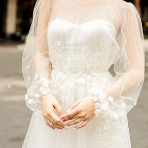 Bridal Cover Up, Wedding Dress Cover Up, Bridal Dress Topper, Long ...
