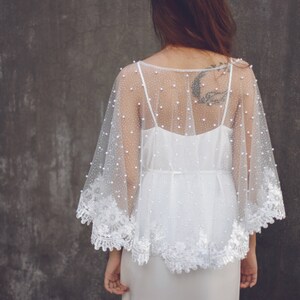 Pearl Bridal Cape, Custom Wedding Cover Up,bridal Cover Up, Lace Bridal ...