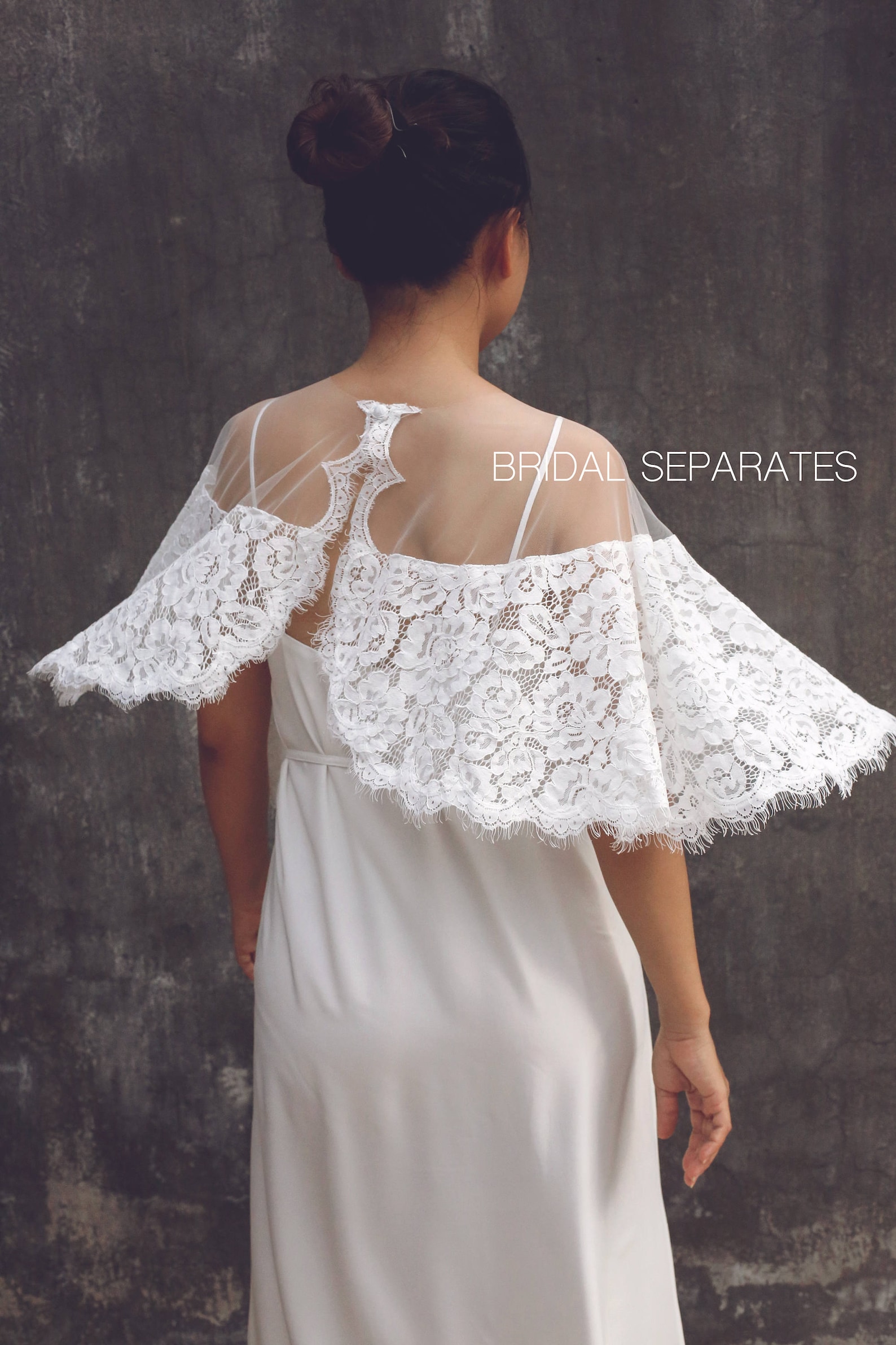 Lace Wedding Dress Cover Up, Embellished Bridal Dress Cover Up, Tulle ...