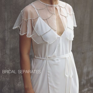 Crystal Bridal Capelet, Rhinestones Wedding Capelet, Rhinestone Bridal ...