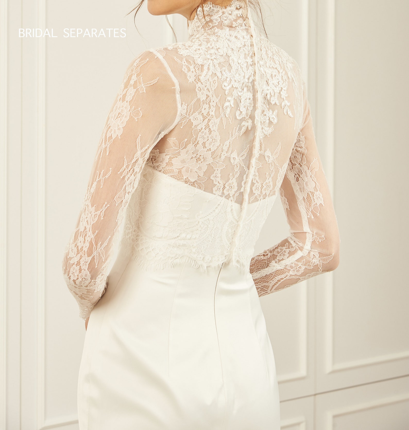 Long Sleeves Bridal Topper Wedding Dress Lace Wedding Dress - Etsy