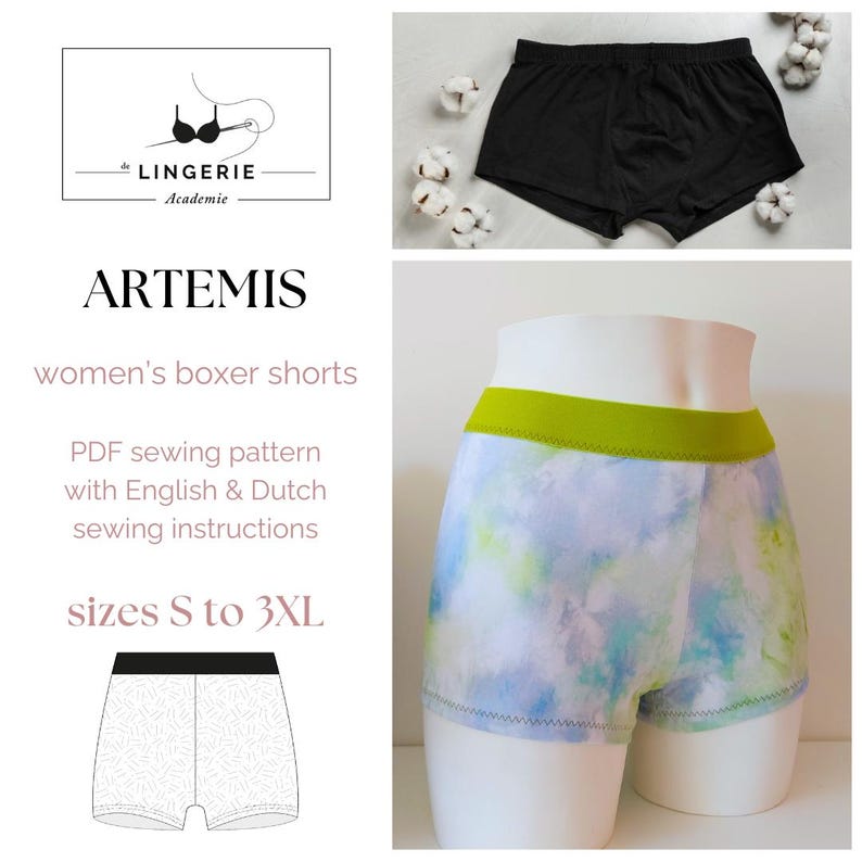 ARTEMIS Women's Boxer Shorts PDF Sewing Pattern - Etsy