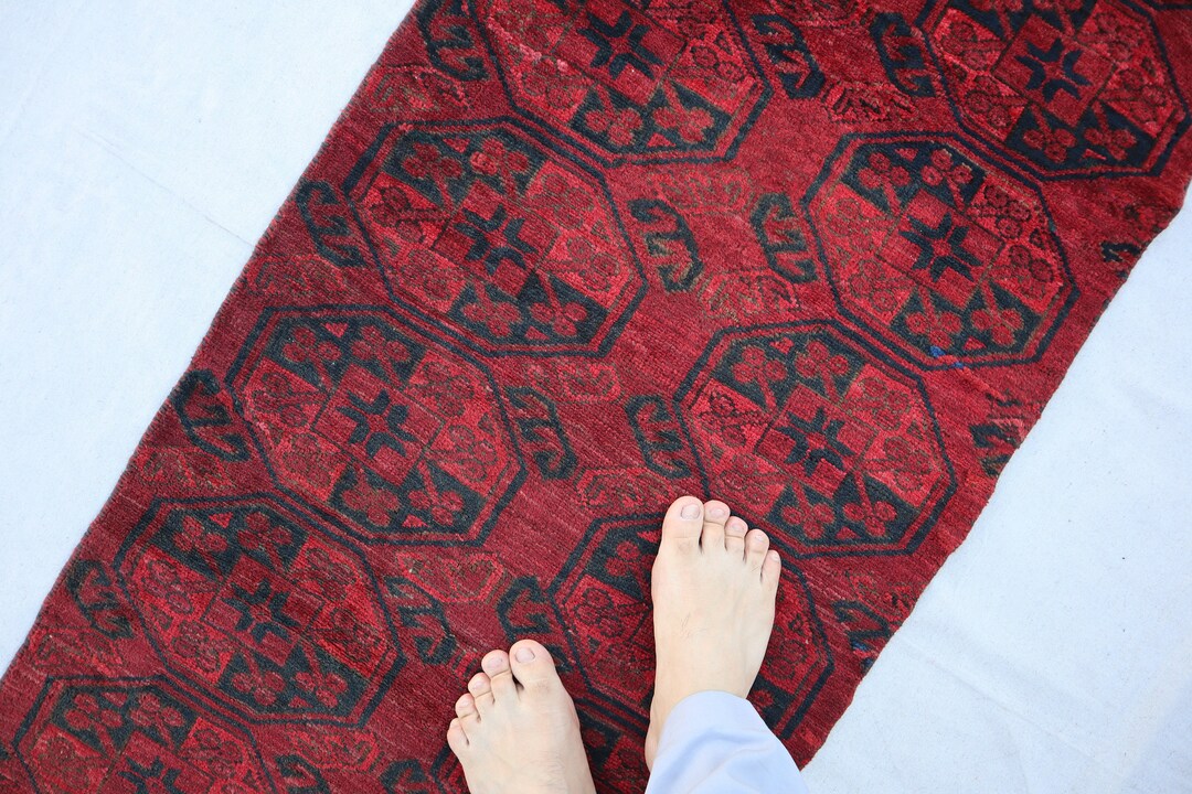 Elephant Foot Runner. 2.1 X 8 Feet. Antique Gorgeous Handmade Afghan ...