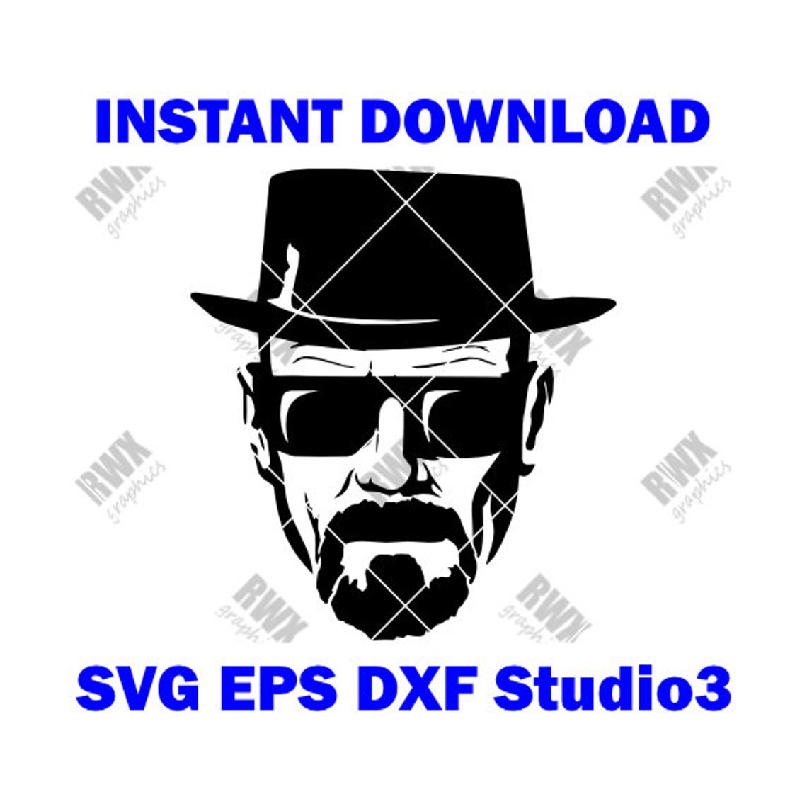 Breaking Bad Walter White Heisenberg Cutting File in SVG, EPS, DXF, and ...