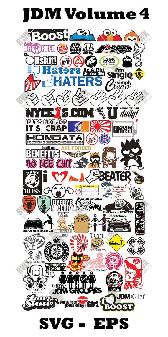 JDM Volume 4 Vector Graphics Sticker Cutting File in SVG EPS - Etsy